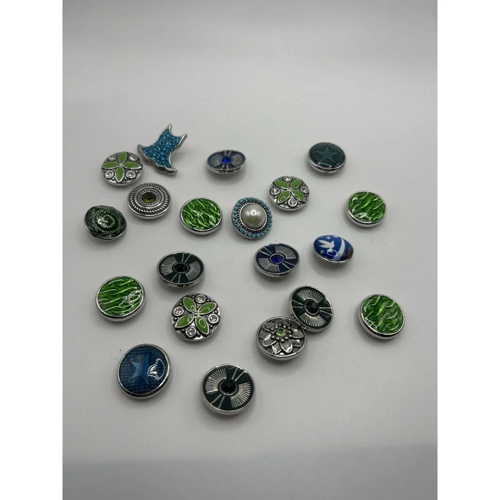 Source Unknown | Jewelry | Lot 2 Snap Button Charms Green Blue Mixed ...